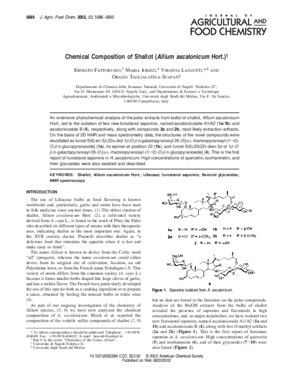 (PDF) Chemical Composition of Shallot ( Allium ascalonicum Hort.)