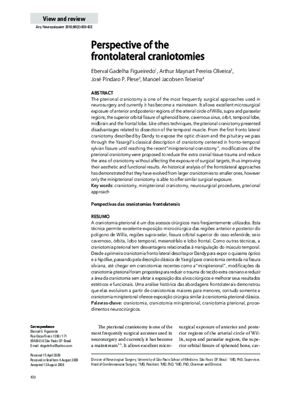(PDF) Perspective of the frontolateral craniotomies