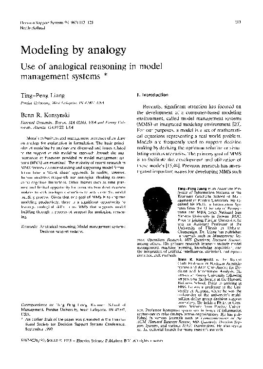 (PDF) Modeling by analogy Use of analogical reasoning in model management systems