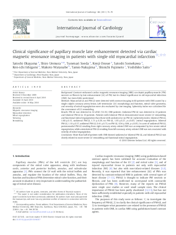 (PDF) Paradoxic Decrease in Ischemic Mitral Regurgitation With ...