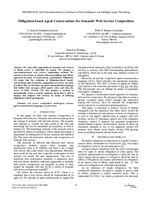 (PDF) Obligation-Based Agent Conversations for Semantic Web Service Composition