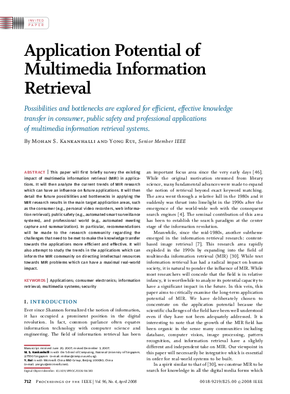 (PDF) Application potential of multimedia information retrieval