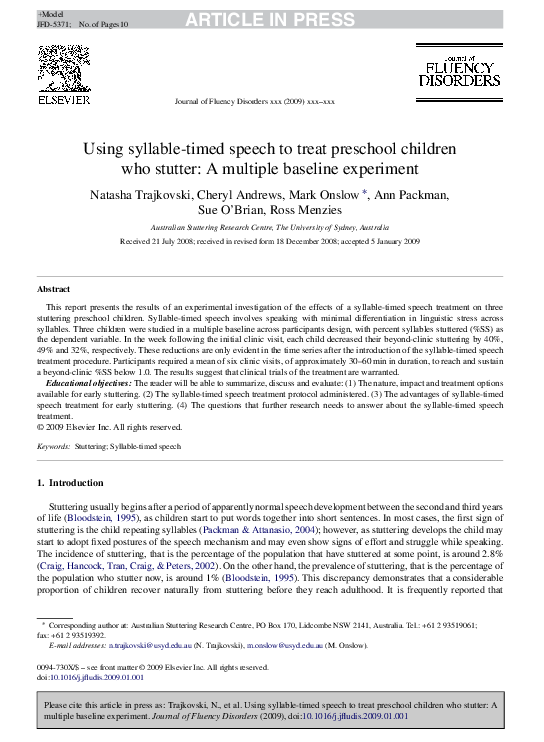 (PDF) Using syllable-timed speech to treat preschool children who ...