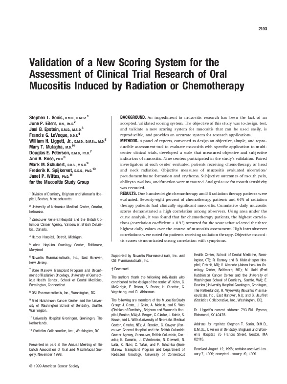 (PDF) Validation of a new scoring system for the assessment of clinical trial research of oral ...