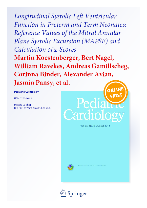 (PDF) Longitudinal systolic left ventricular function in preterm and ...