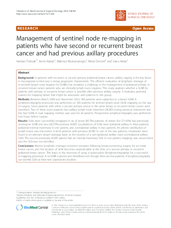 (PDF) Management of sentinel node re-mapping in patients who have ...