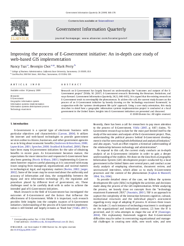 (PDF) Improving the process of E-Government initiative: An in-depth ...