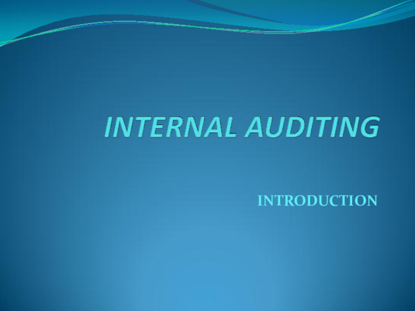 (PDF) Introduction internal audit