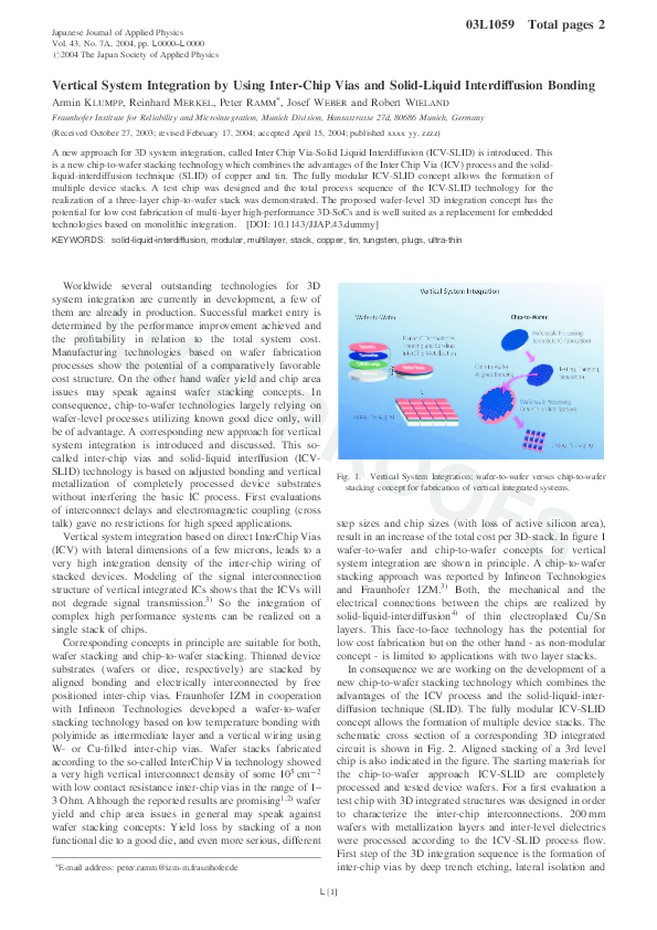 (PDF) Vertical System Integration by Using Inter-Chip Vias and Solid-Liquid Interdiffusion Bonding