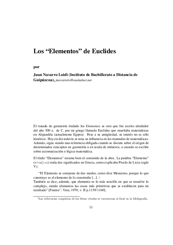 (PDF) Los " Elementos " de Euclides