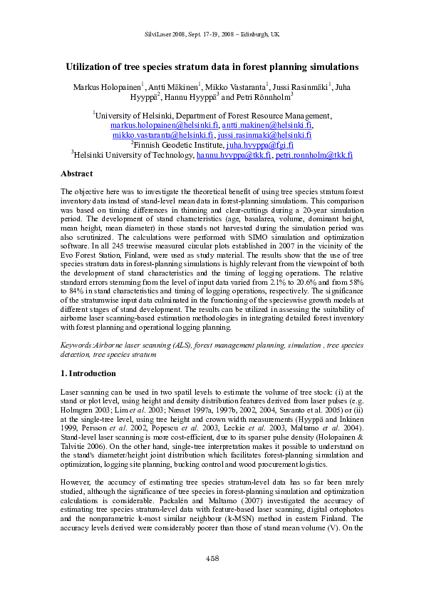 (PDF) Utilization of tree species stratum data in forest planning ...