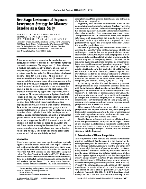 (PDF) Five-Stage Environmental Exposure Assessment Strategy for ...