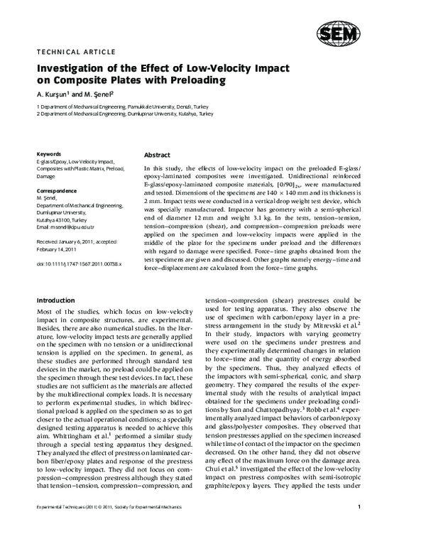 Pdf Investigation Of The Effect Of Low Velocity Impact On Composite