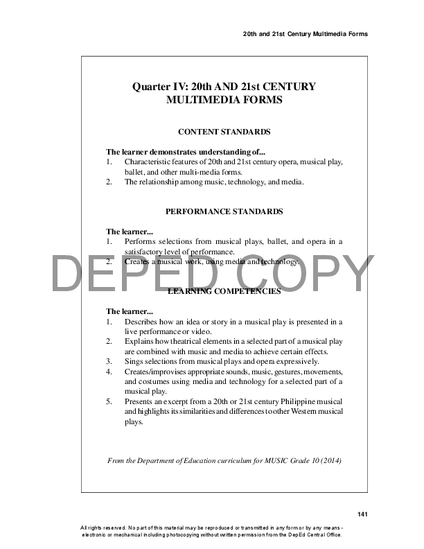 (PDF) DEPED COPY 141 20th and 21st Century Multimedia Forms Quarter IV ...