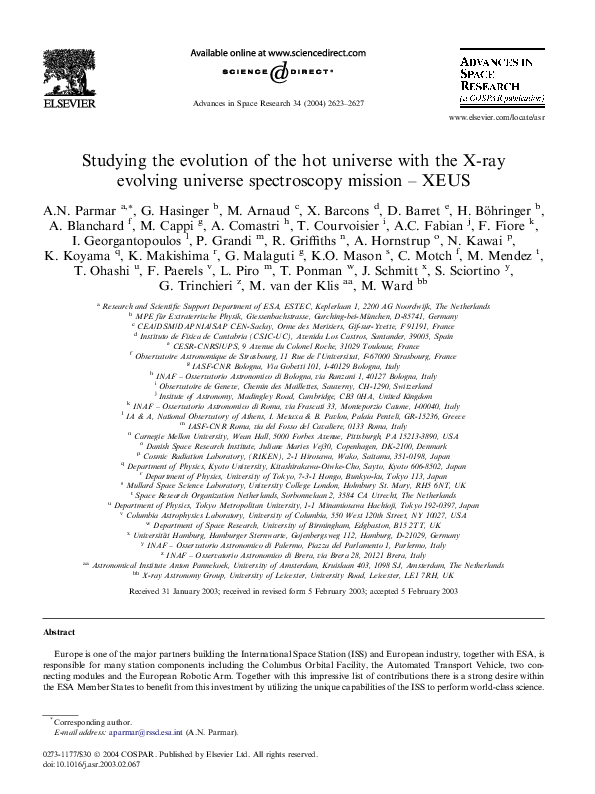 (PDF) Studying the evolution of the hot universe with the X-ray ...