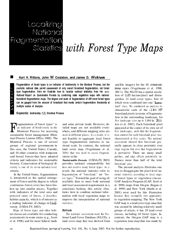 (PDF) with Forest Type Maps