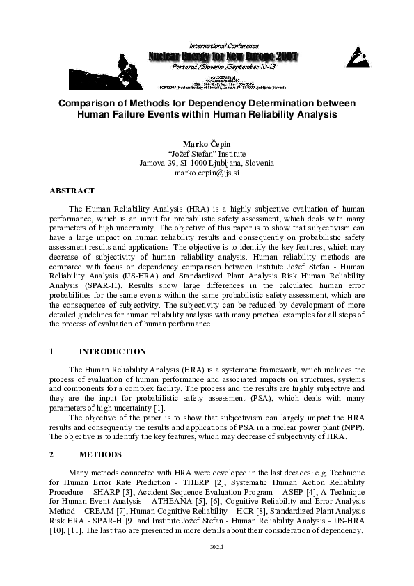 (PDF) Comparison of Methods for Dependency Determination between Human ...