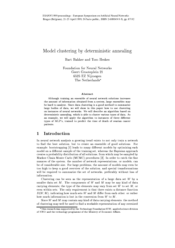 (PDF) Model clustering by deterministic annealing