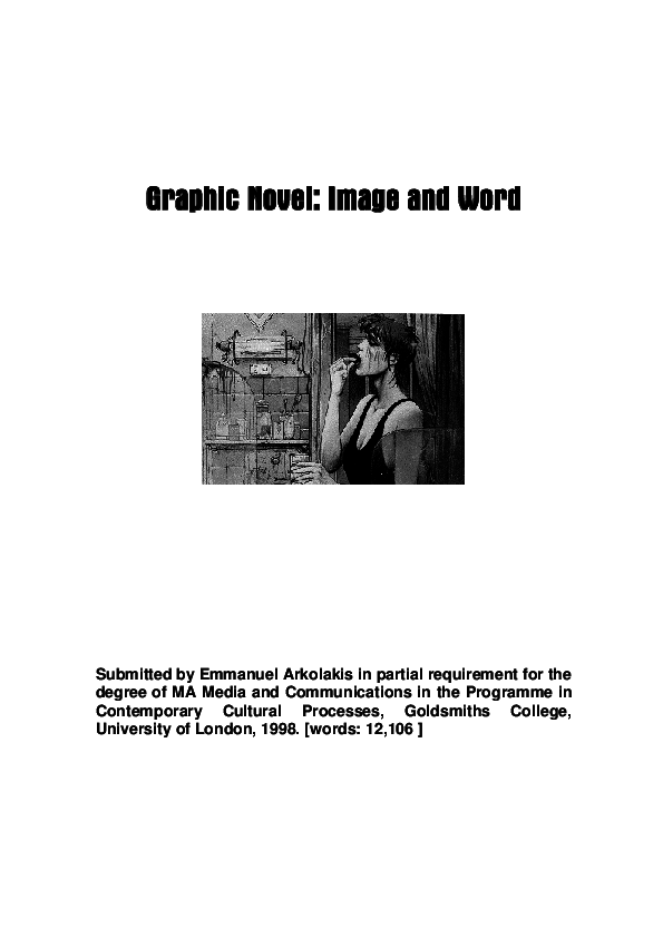 (PDF) Graphic Novel: Image and Word