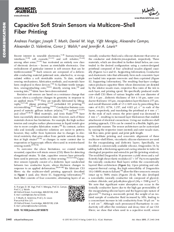 Pdf Sensors Capacitive Soft Strain Sensors Via Multicore Shell Fiber