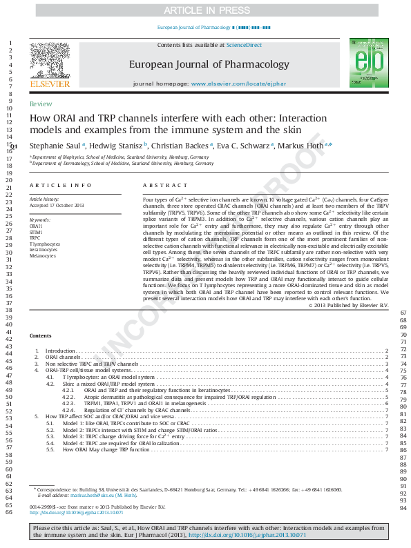 (PDF) How ORAI and TRP channels interfere with each other: Interaction ...
