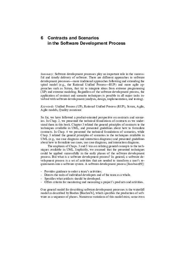 6 Contracts and Scenarios in the Software Development Process