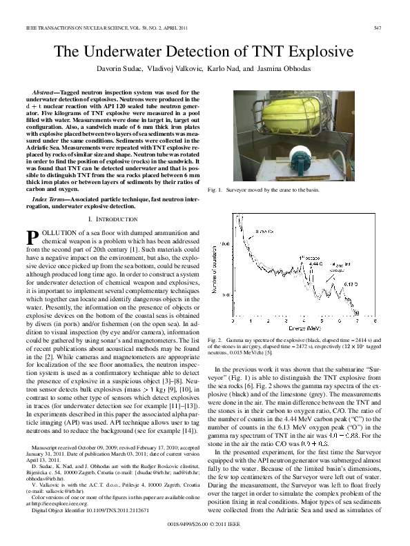 (PDF) The Underwater Detection of TNT Explosive