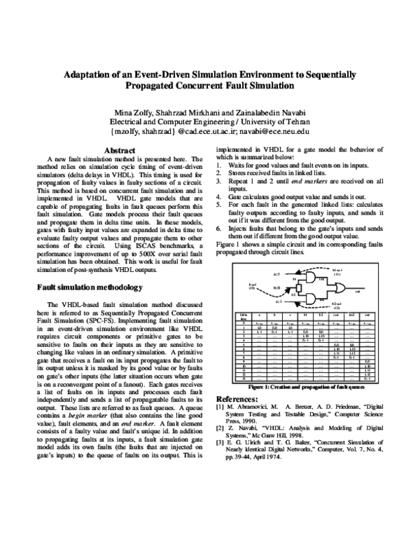 Pdf Adaptation Of An Event Driven Simulation Environment To Sequentially Propagated Concurrent 2643