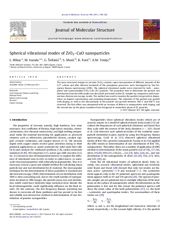 (PDF) Spherical vibrational modes of ZrO2–CuO nanoparticles