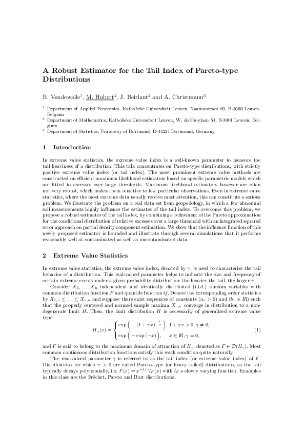 (PDF) A robust estimator for the tail index of Pareto-type distributions