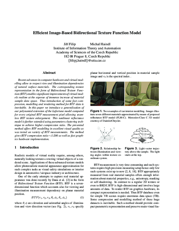 (PDF) Efficient Image-Based Bidirectional Texture Function Model