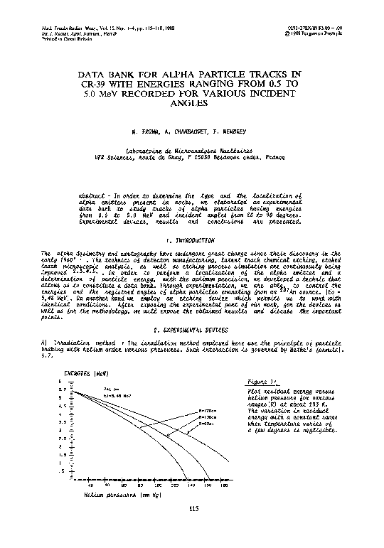 (PDF) Data bank for alpha particle tracks in CR39 with energies ranging ...