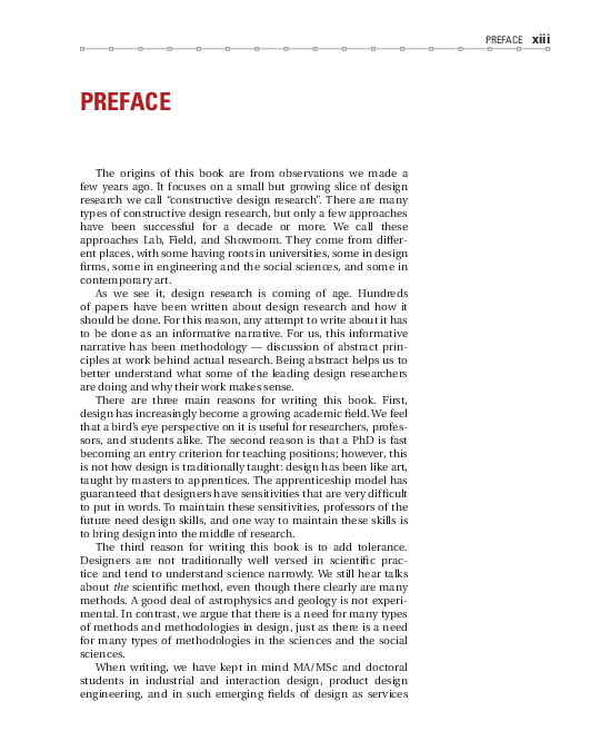 (PDF) Preface_Design Research Through Practice, From The Lab, Field and ...