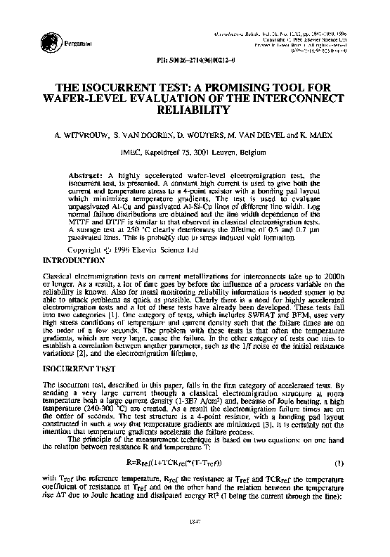 (PDF) The isocurrent test: A promising tool for wafer-level evaluation ...