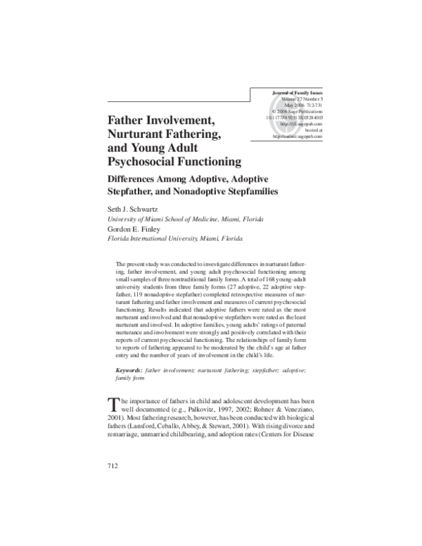 (PDF) Father Involvement, Nurturant Fathering, and Young Adult ...