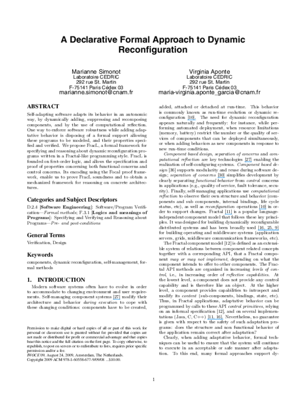 (PDF) A declarative formal approach to dynamic reconfiguration