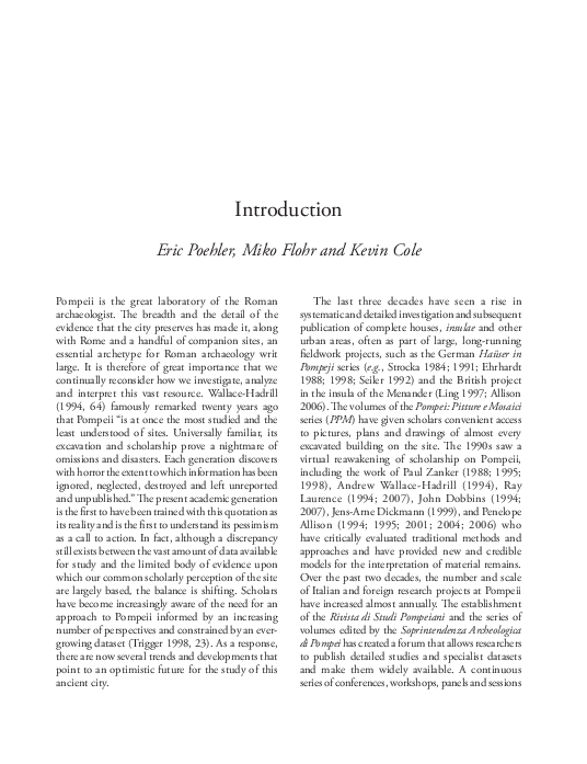 (PDF) Introduction [to: Pompeii. Art, Industry and Infrastructure]