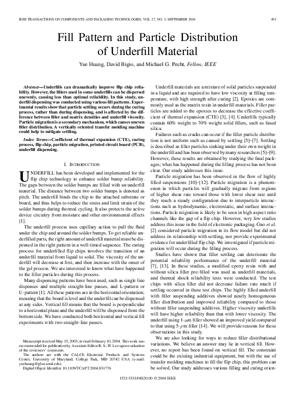 (PDF) Fill Pattern and Particle Distribution of Underfill Material