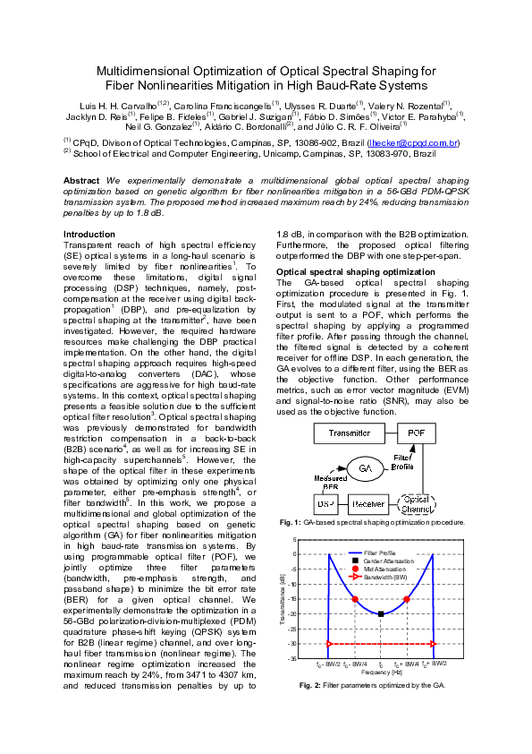(PDF) Multidimensional optimization of optical spectral shaping for fiber nonlinearities ...