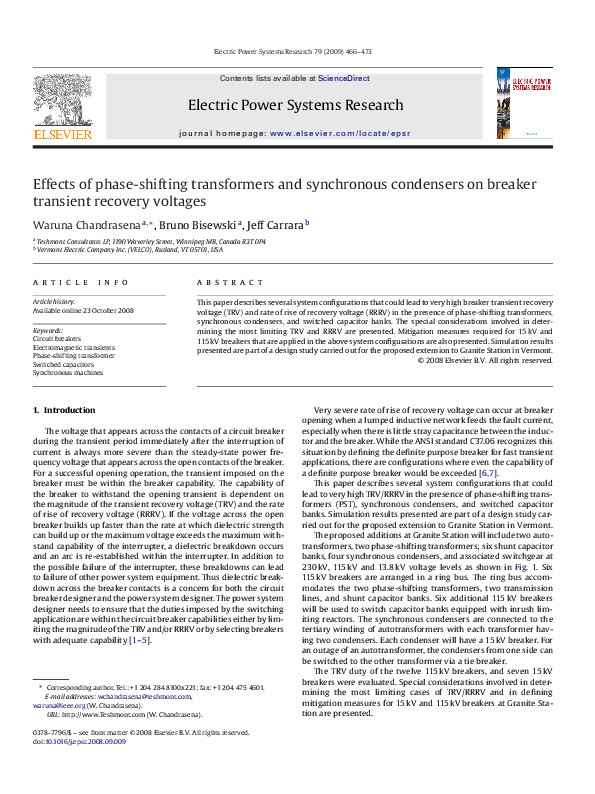 (PDF) Effects of phase-shifting transformers and synchronous condensers ...