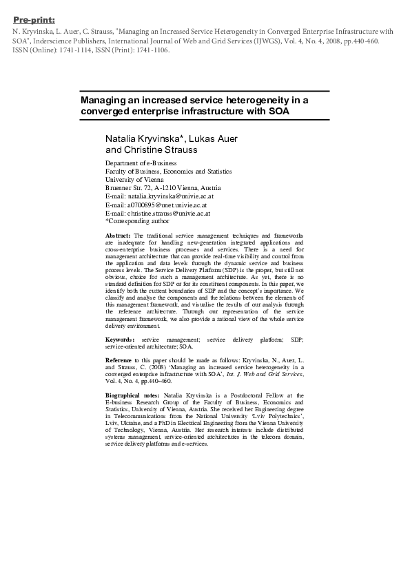 (PDF) Managing an increased service heterogeneity in a converged ...