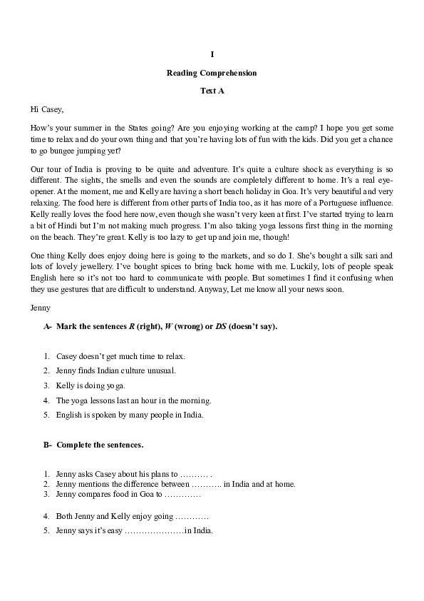 (DOC) An english test for 9th grade students