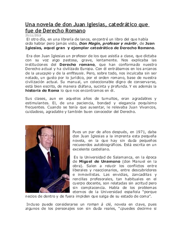 (DOC) Don Magín, profesor y mártir, una novela de Juan Iglesias