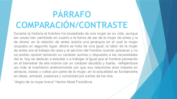 (PPT) PÁRRAFO COMPARACIÓN | andrea zuluaga - Academia.edu