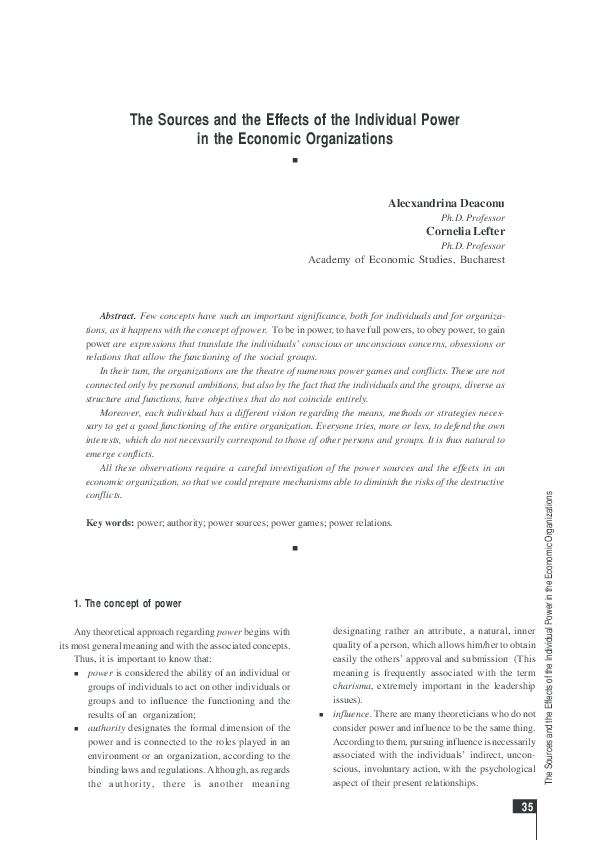 (PDF) The Sources and the Effects of the Individual Power in the ...