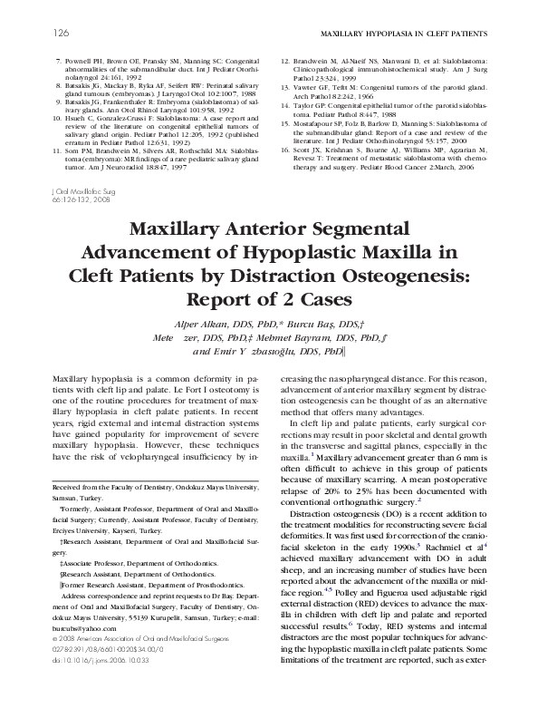 (PDF) Maxillary Anterior Segmental Advancement of Hypoplastic Maxilla in Cleft Patients by ...