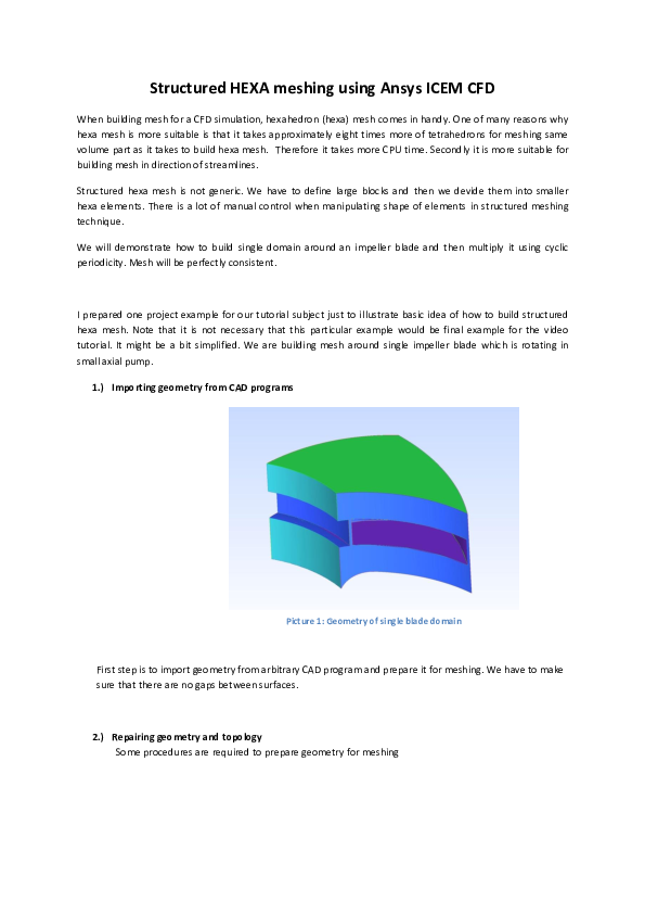 (PDF) Structured HEXA meshing using Ansys ICEM CFD