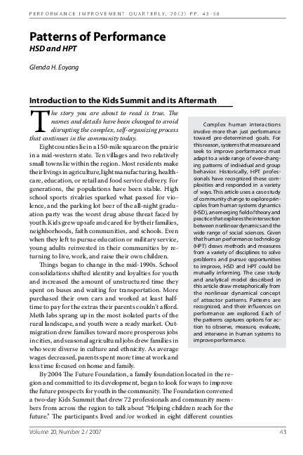 (PDF) Patterns of Performance