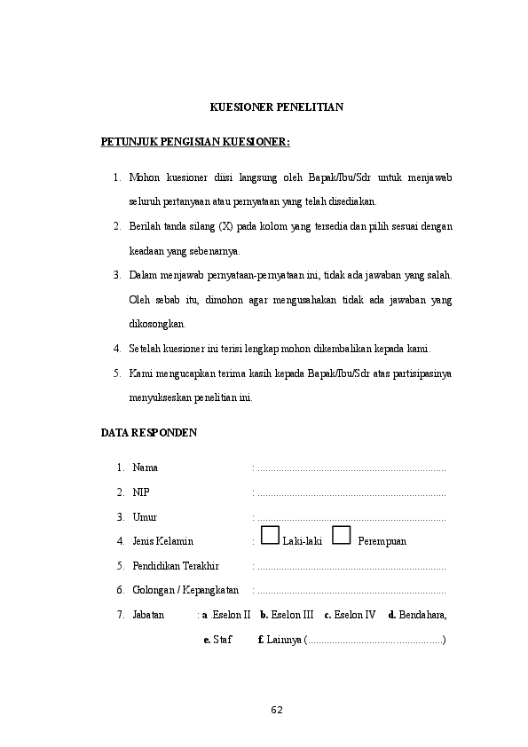 (DOC) Teori Kuesioner