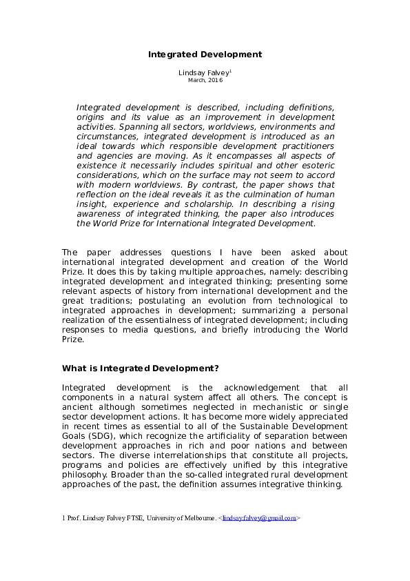 (DOC) Integrated Development